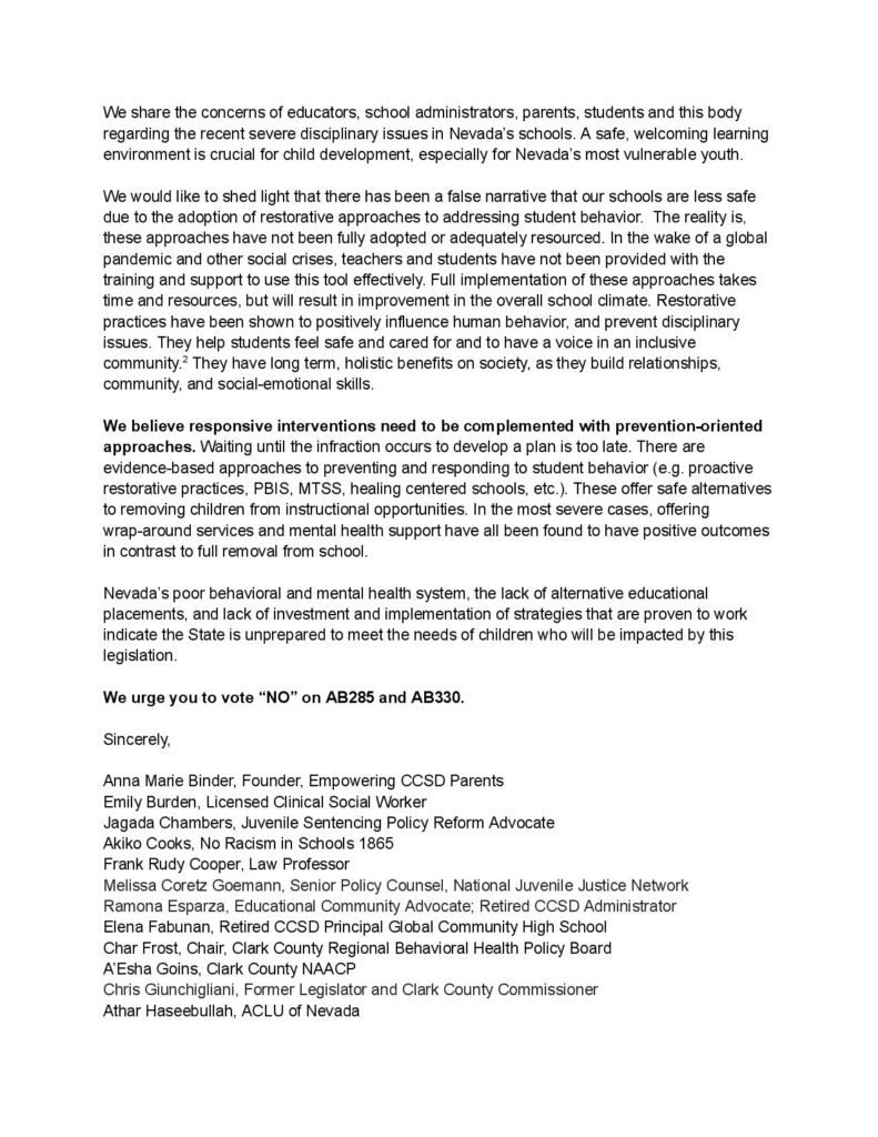 Advocacy and Action – Children's Advocacy Alliance of Nevada